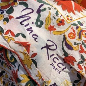 Nina Ricci | Accessories | Nina Ricci Floral Silk Scarf | Poshmark